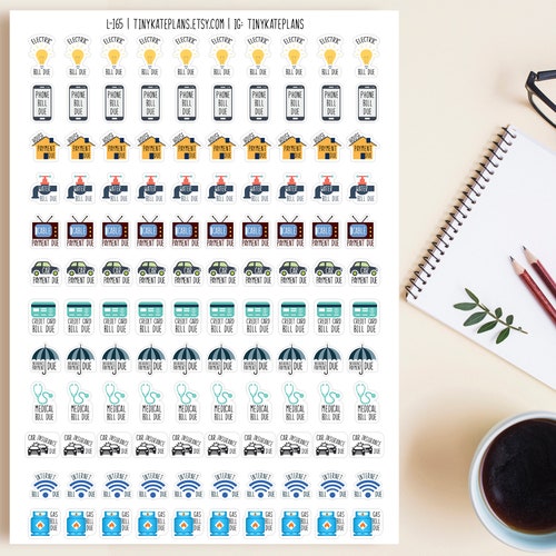 96 or 120 Tiny Payment Reminder Planner Stickers Tiny Planner - Etsy