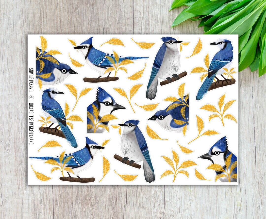 Blue Jay Planner Stickers, Silly Bird Planner Stickers, Cute Bird ...