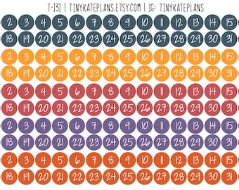 Tiny Dot Date Cover Planner Stickers Mini Date Circle | Etsy