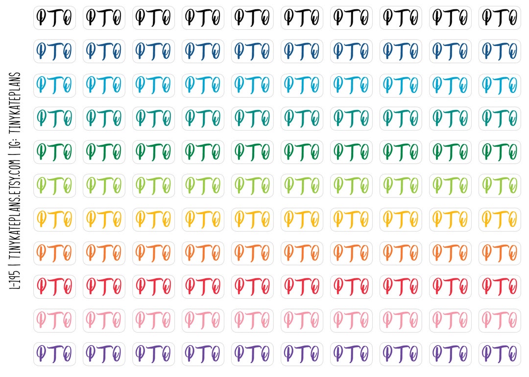 110 Tiny PTO Planner Stickers, Tiny Paid Time off Planner Stickers ...