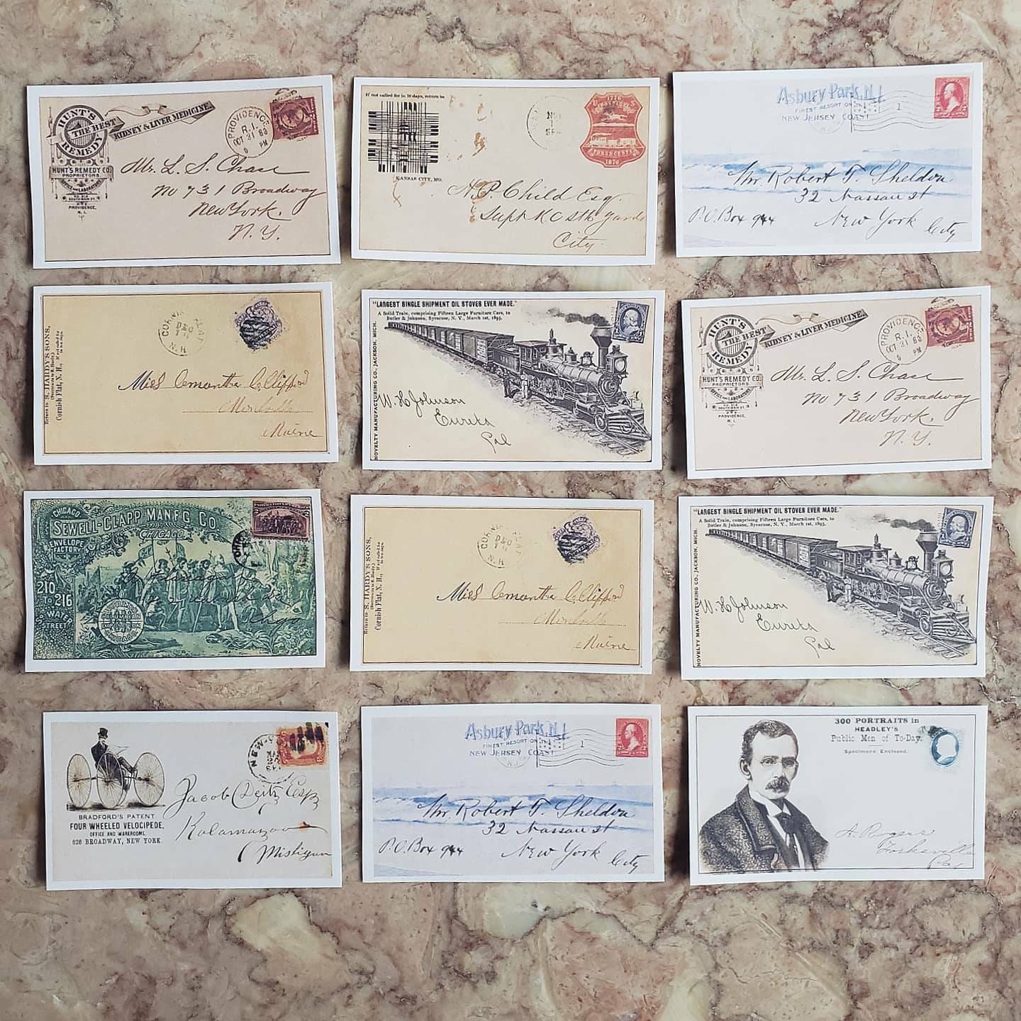 12 Vintage Inspired 3.5x2 Inch Postcard Stickers Penpal - Etsy