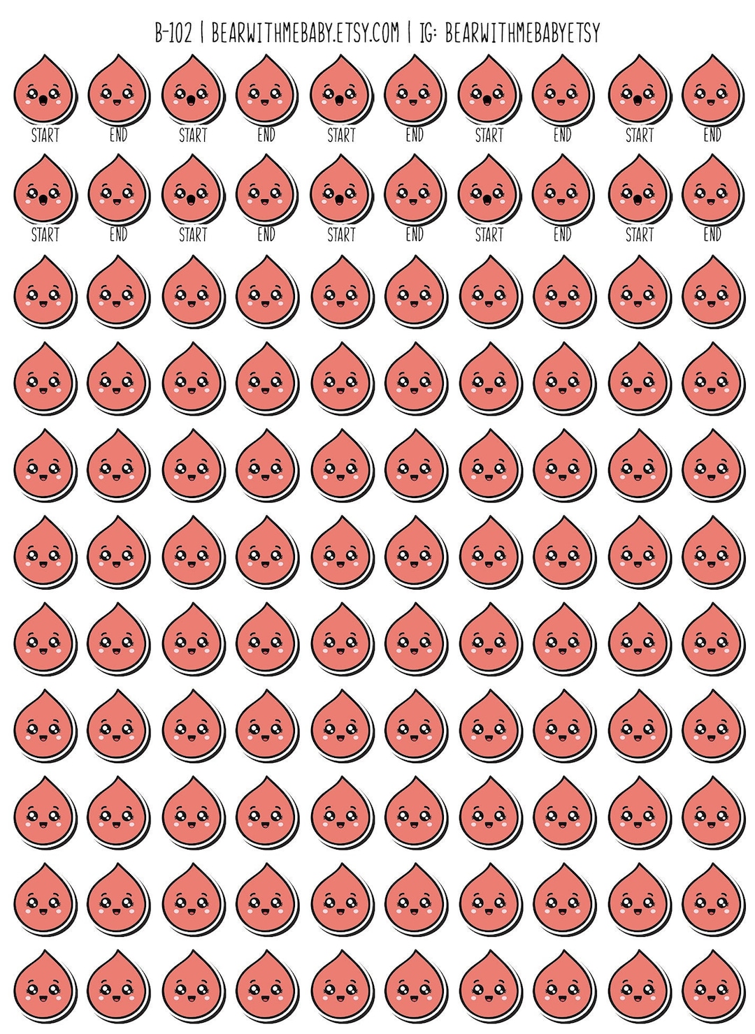 120 Tiny Cute Period Tracker Planner Stickers, Tiny Planner Stickers ...