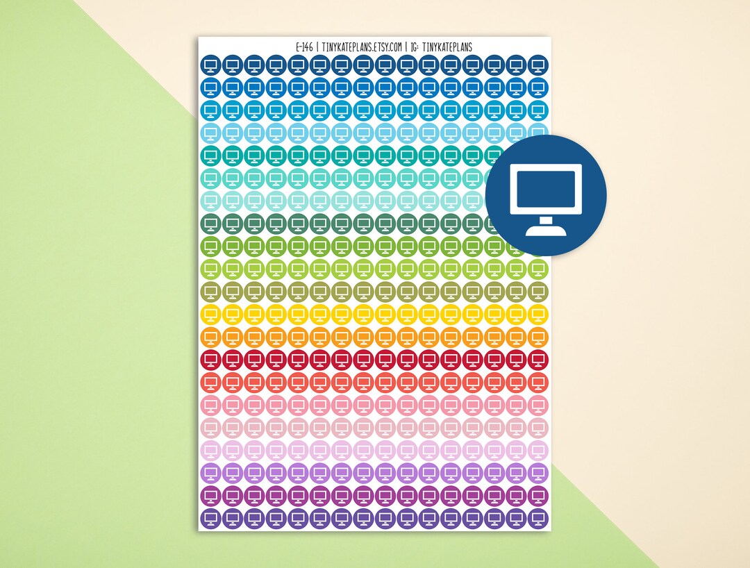 Tiny Computer Dot Planner Stickers, Colorful Mini Dot Planner Stickers ...