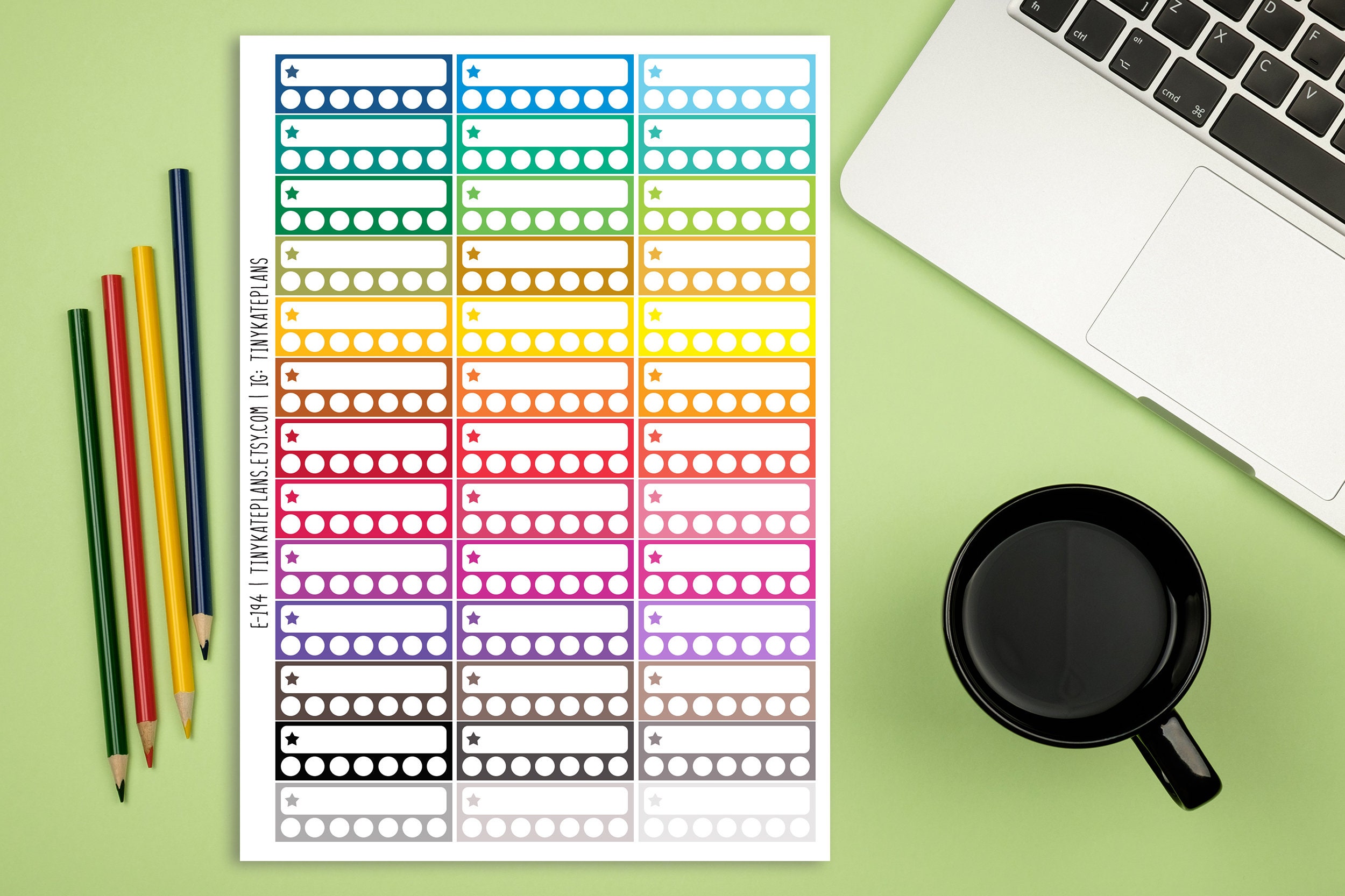 39 Weekly Habit Tracker Quarter Box Planner Stickers, Erin Condren Life ...