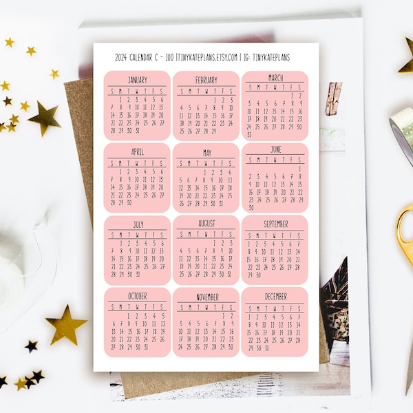 2025 Tiny Calendar - Etsy