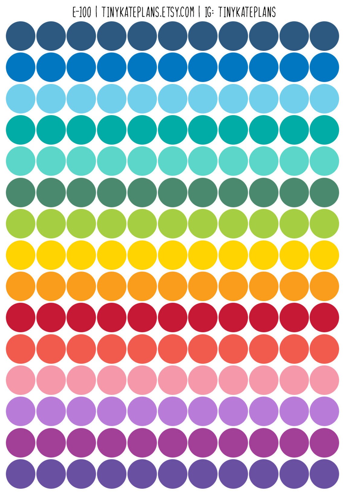 Tiny Colorful Dot Planner Stickers Colorful Mini Dot Calendar | Etsy