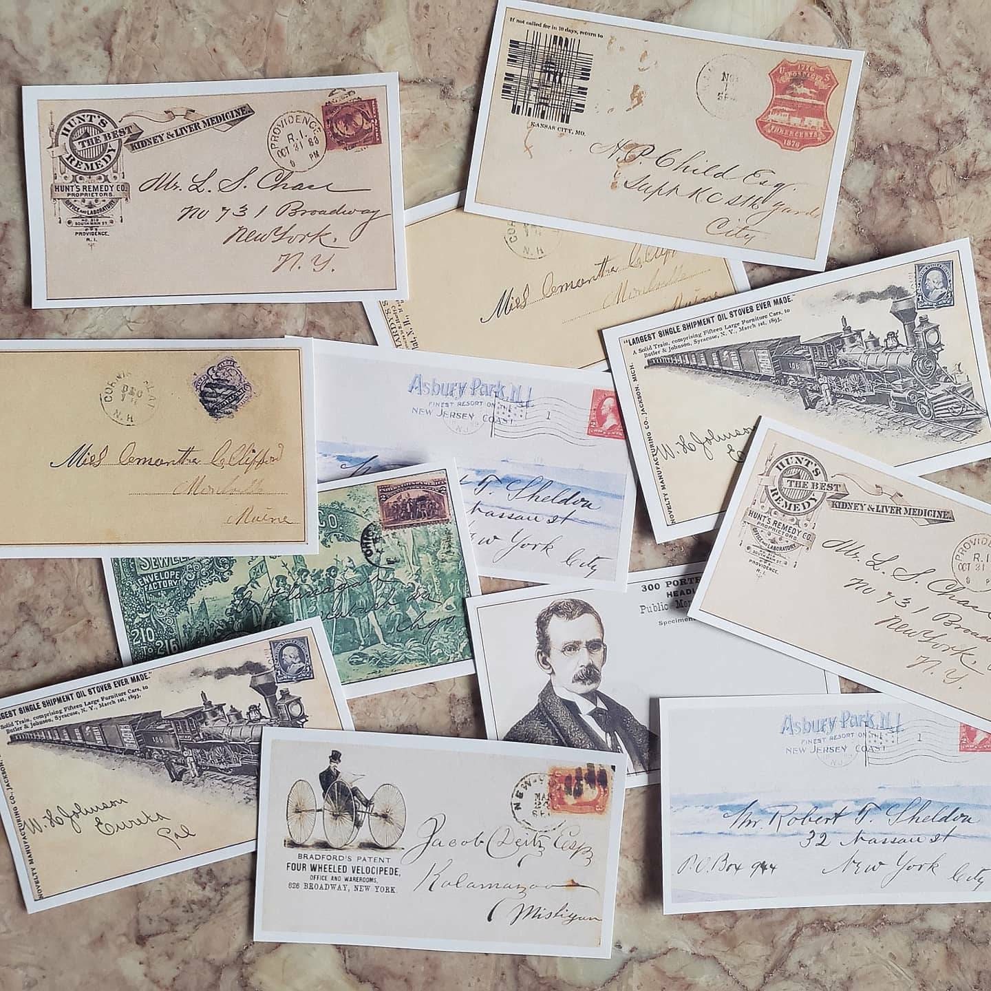 12 Vintage Inspired 3.5x2 Inch Postcard Stickers Penpal - Etsy