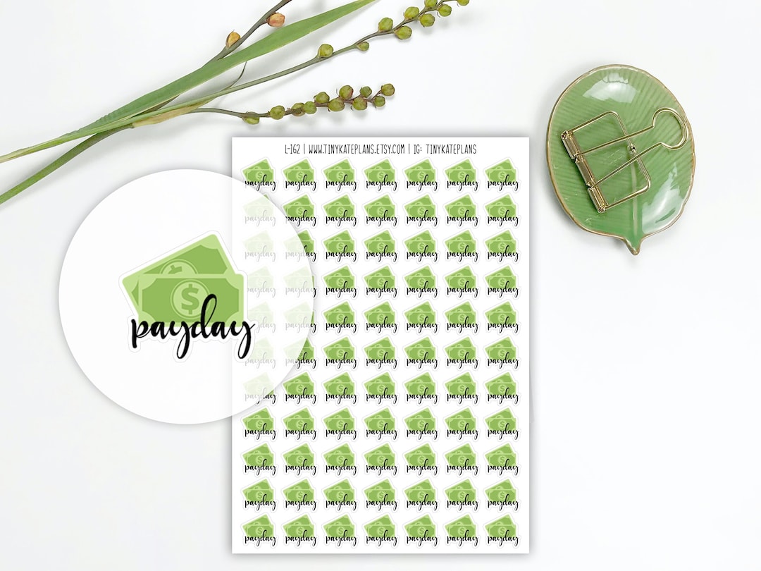 77 Payday Cash Tiny Planner Stickers, Dollar Cash Tiny Planner Stickers ...