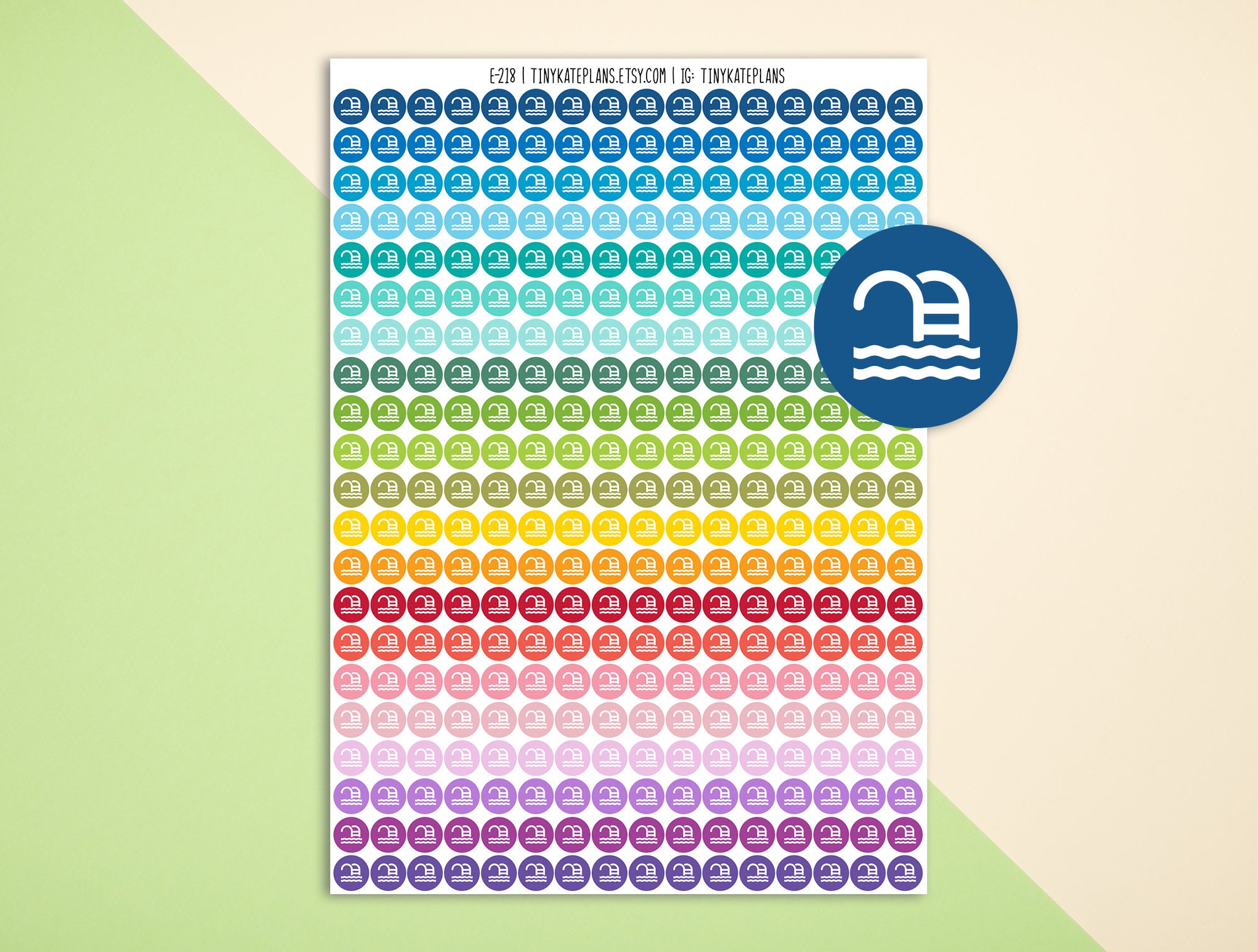 Tiny Swimming Pool Dot Planner Stickers Fitness Swimming Dot | Etsy