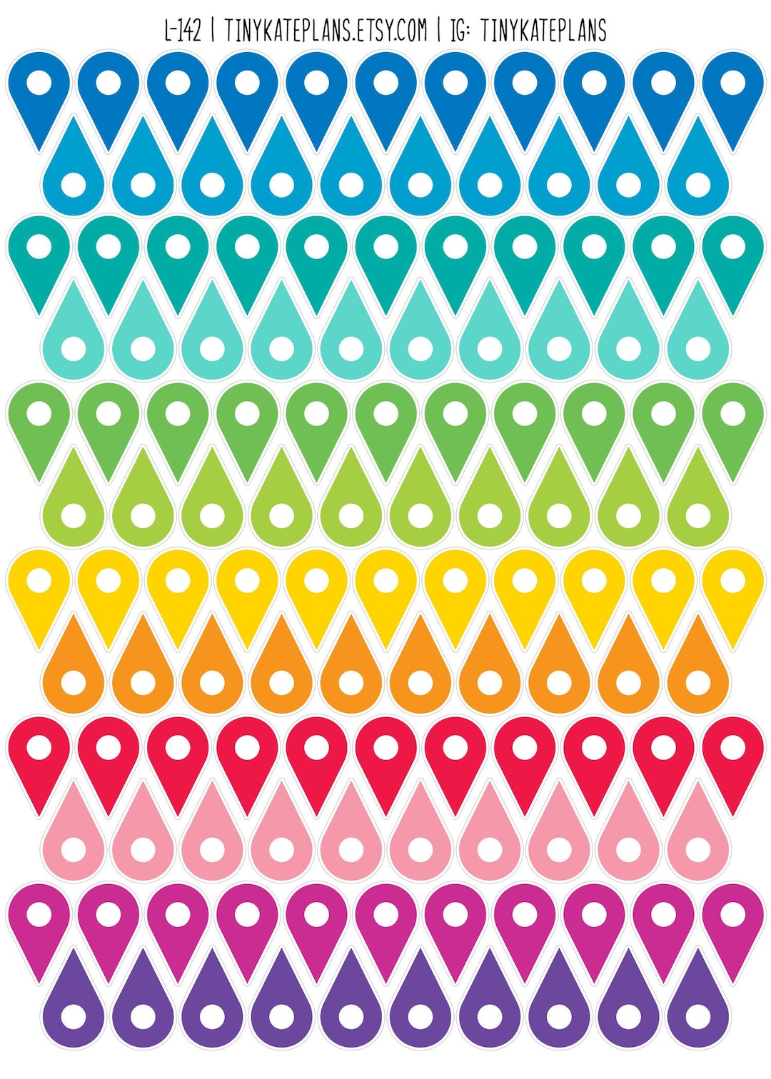 126 Tiny Map Location Dot Planner Stickers, Tiny Travel Planner ...