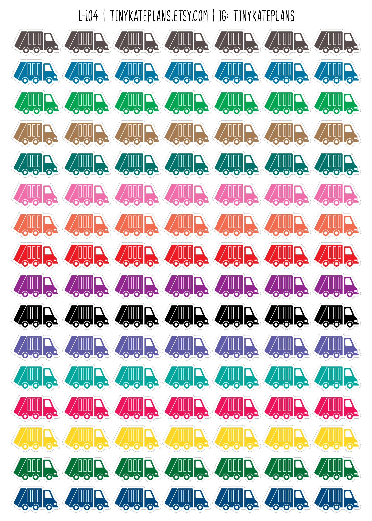 110 Tiny Garbage Day Street Cleaning Planner Stickers Tiny - Etsy