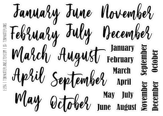 12 Big Months Title Planner Stickers Memories of Month Bullet - Etsy