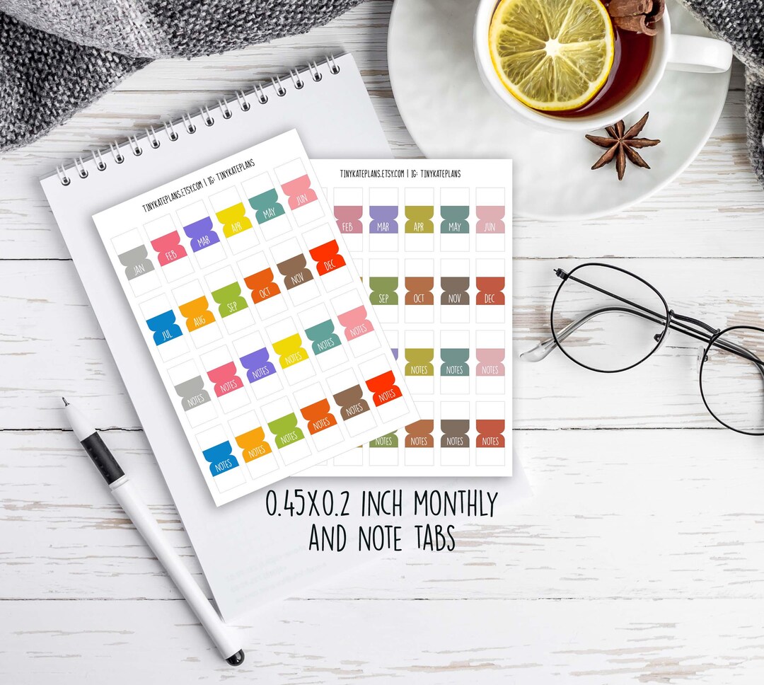 Linguette mensili e per appunti da 0,45 pollici, Linguette mensili per ...