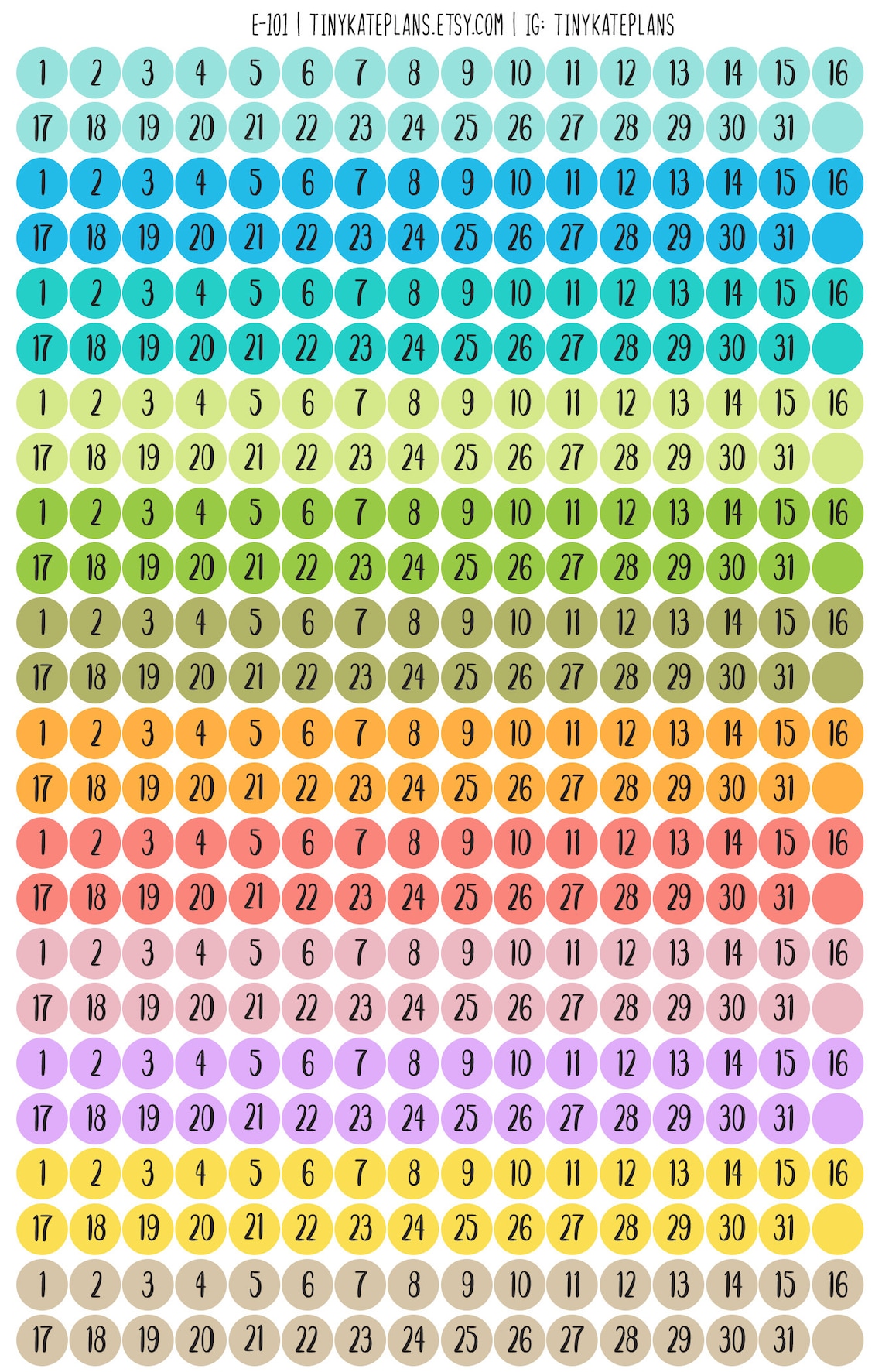 Tiny Dot Date Cover Planner Stickers Mini Date Circle - Etsy