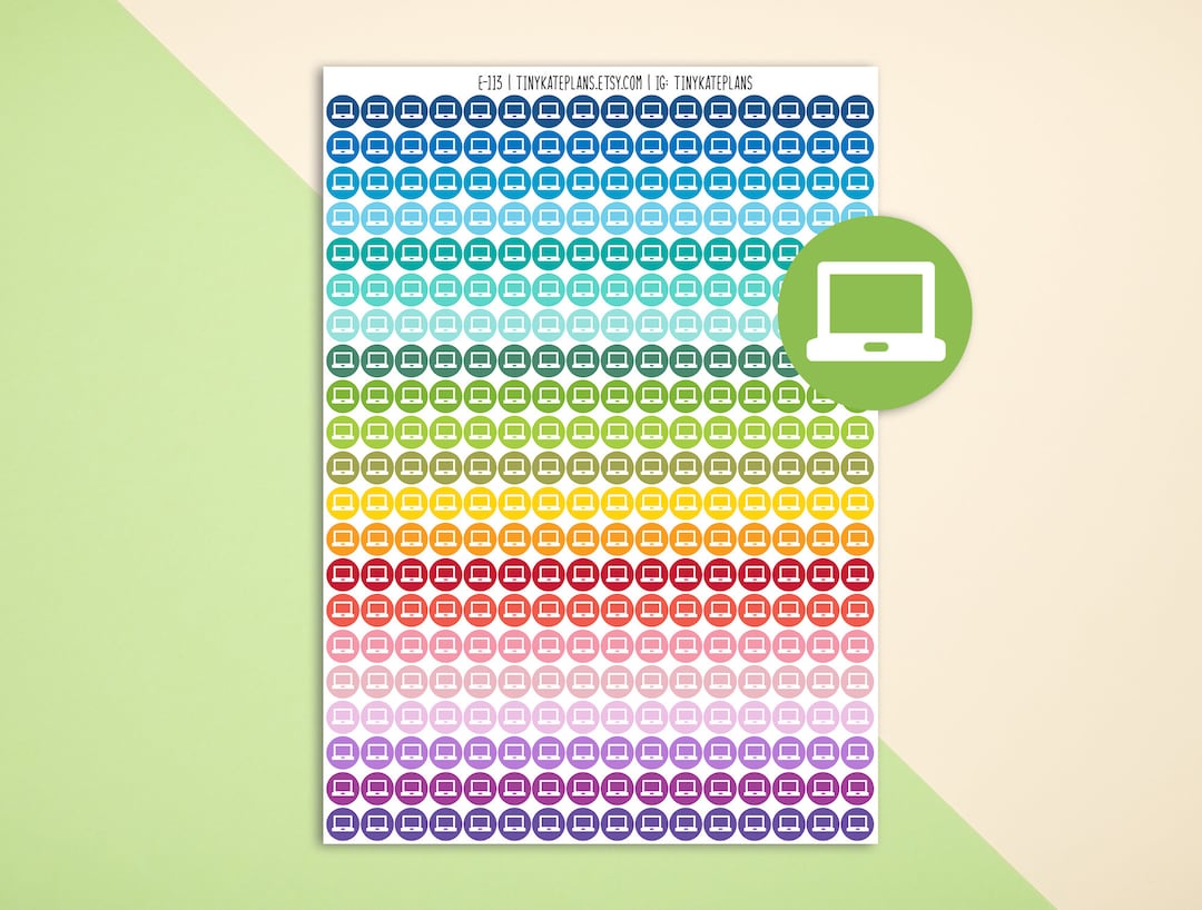 Tiny Laptop Dot Planner Stickers, Colorful Mini Dot Planner Stickers ...