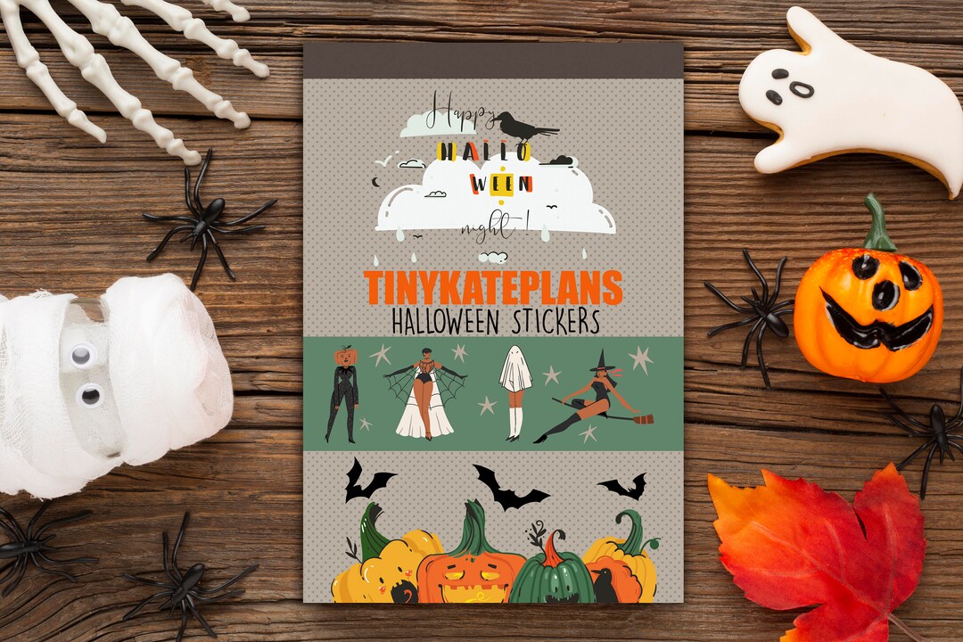 221 Pc Halloween & Fall Sticker Book, Contemporary Halloween Planner ...