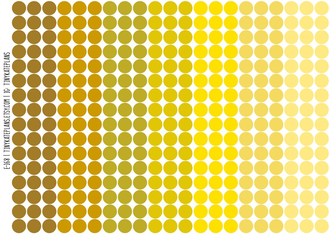 Tiny Yellow Dot Planner Stickers, Colorful Golden Mini Dot Calendar ...