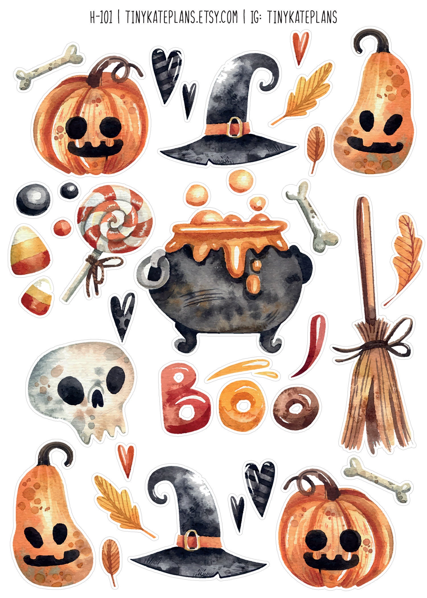 Halloween Planner Stickers, Halloween Planner Stickers, Skeleton ...