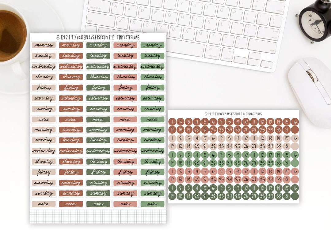 Spring Floral Colors Weekly Set Planner Stickers, Spring Date Cover ...