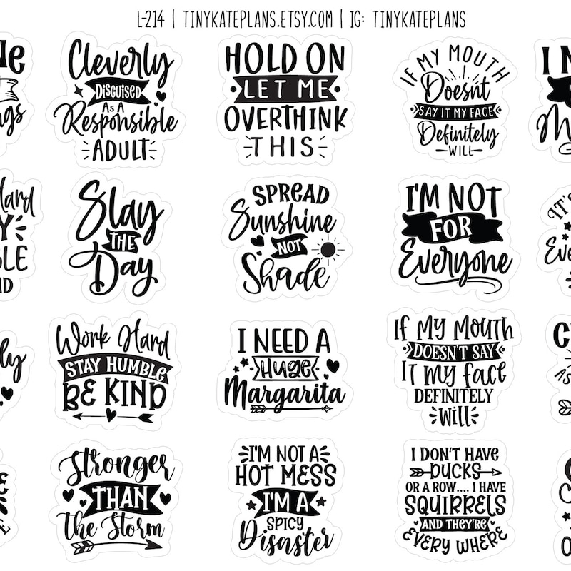 Word Stickers - Etsy