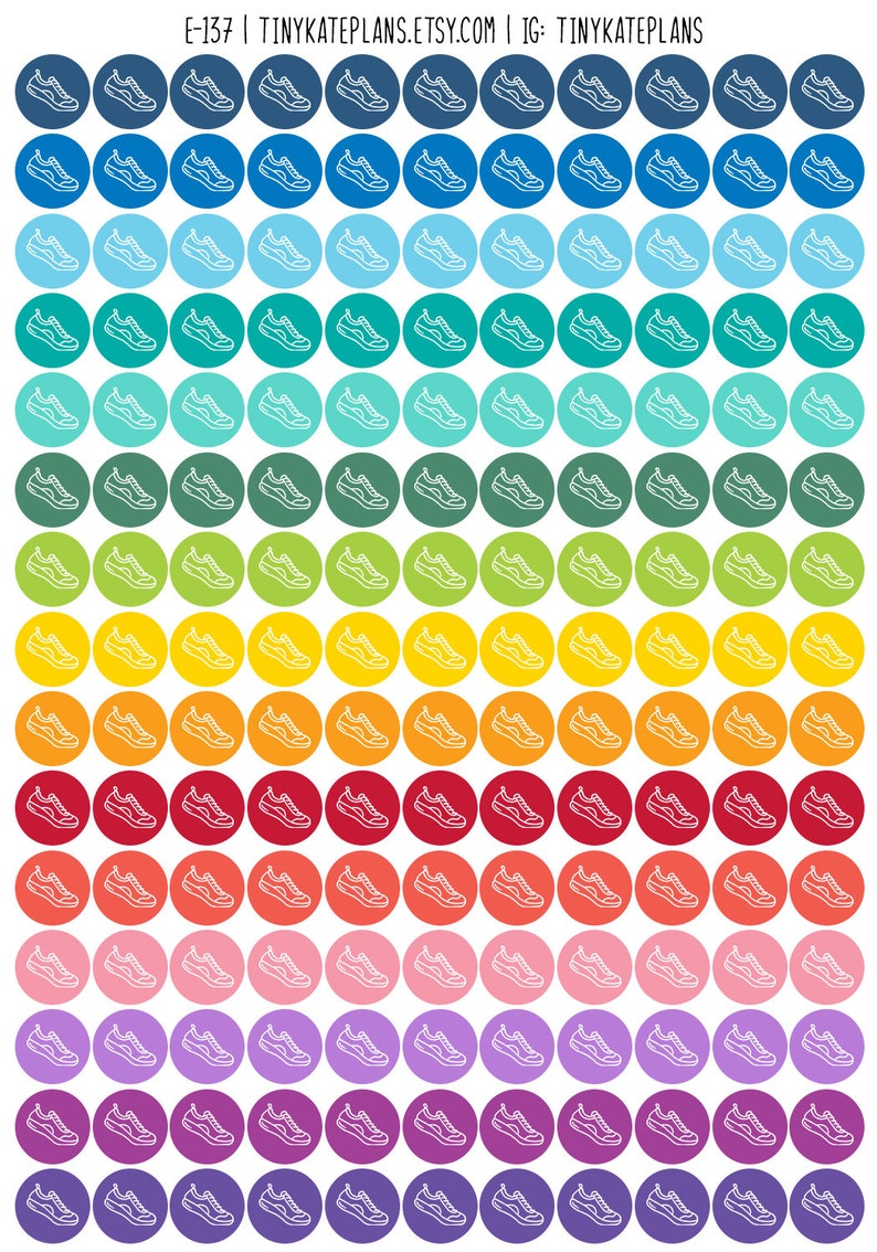 Tiny Step Tracker Dot Planner Stickers, Colorful Mini Shoe Dot Planner ...