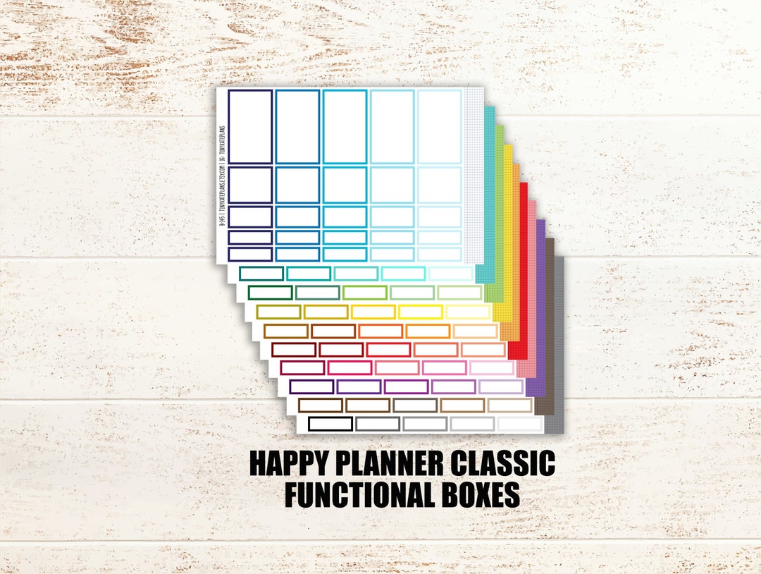 Happy Planner Classic Box Planner Stickers, Happy Planner Blue Box ...