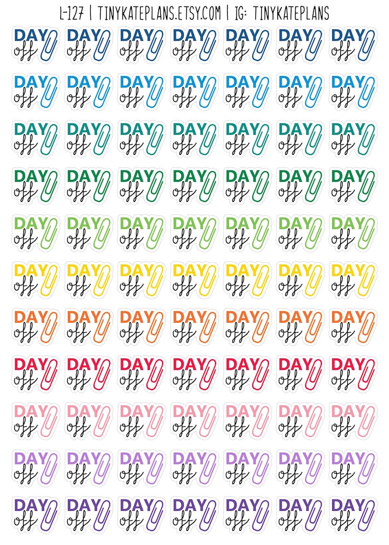 77 Day off Planner Stickers, Day off Erin Condren Life Planner Stickers ...