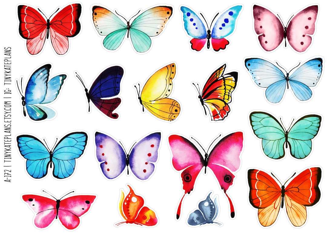 Colorful Butterfly Planner Stickers, Butterfly Planner Stickers, Insect ...