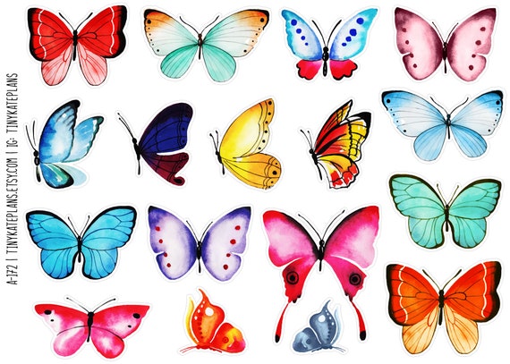 Colorful Butterfly Planner Stickers Butterfly Planner - Etsy