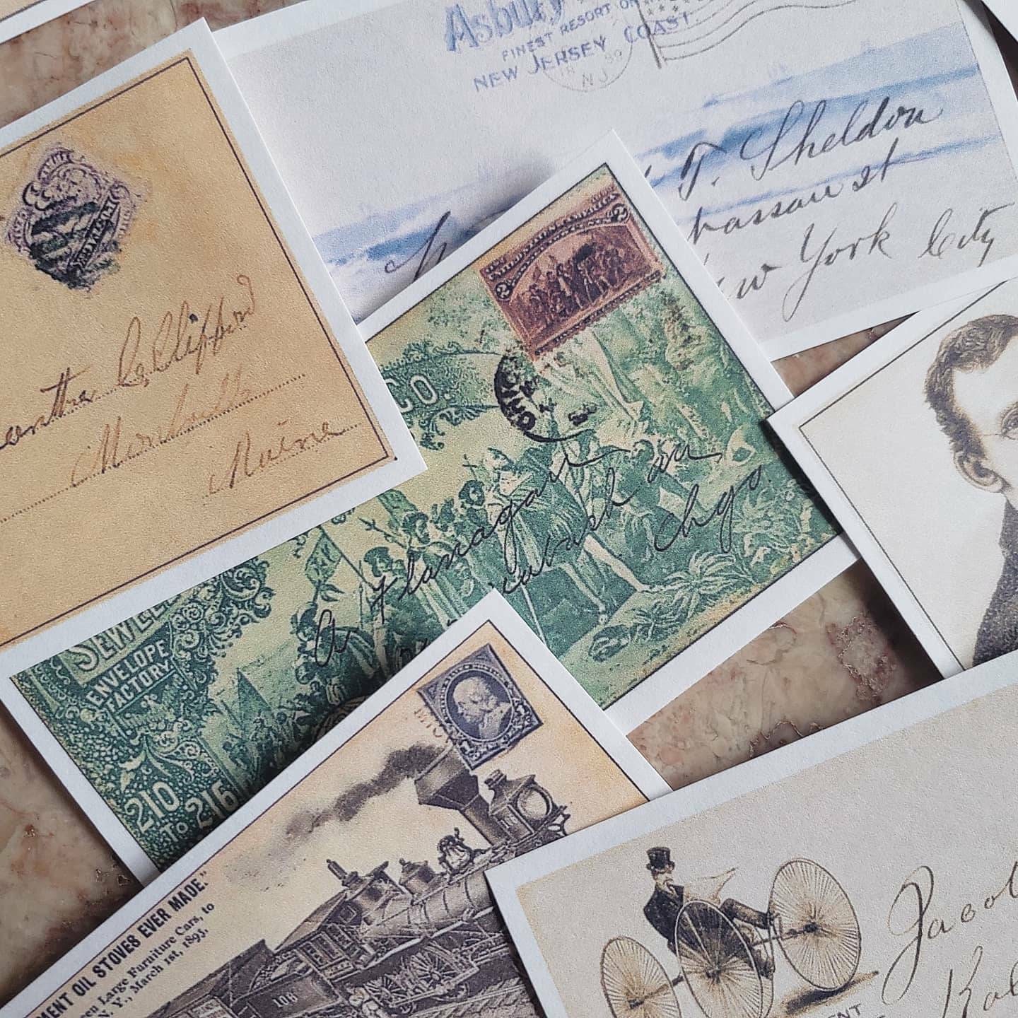 12 Vintage Inspired 3.5x2 Inch Postcard Stickers Penpal - Etsy
