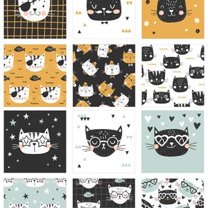 Cute Cat Square Box Planner Stickers, Cat Lover Planner Stickers, Cat ...