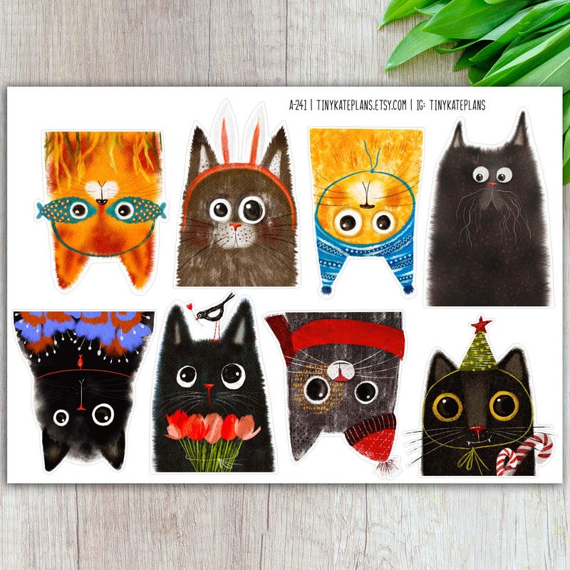 Custom Cat Head Sticker - Etsy