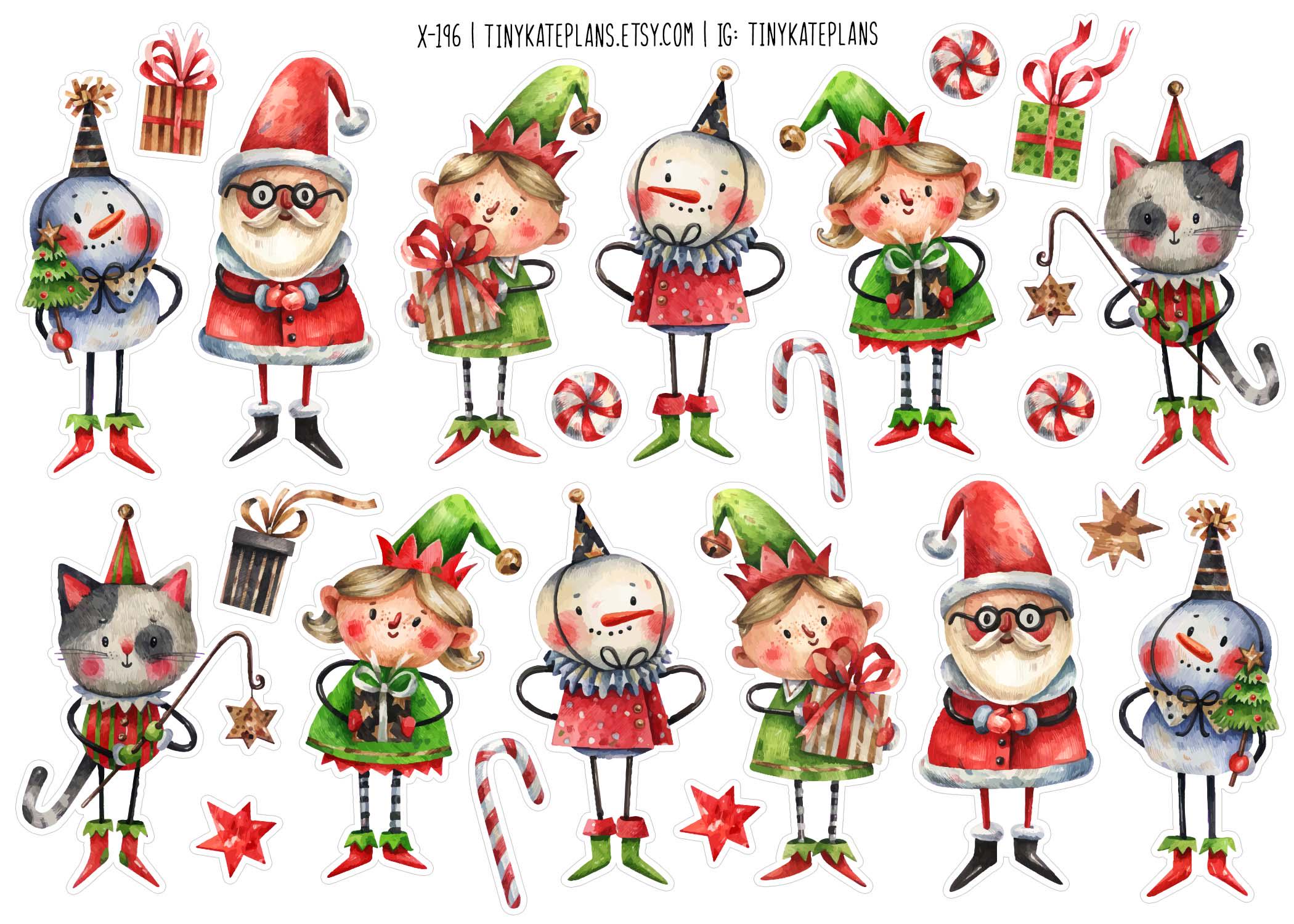 Santa's Helpers Planner Stickers, Christmas Tree Stickers, Cozy Winter ...