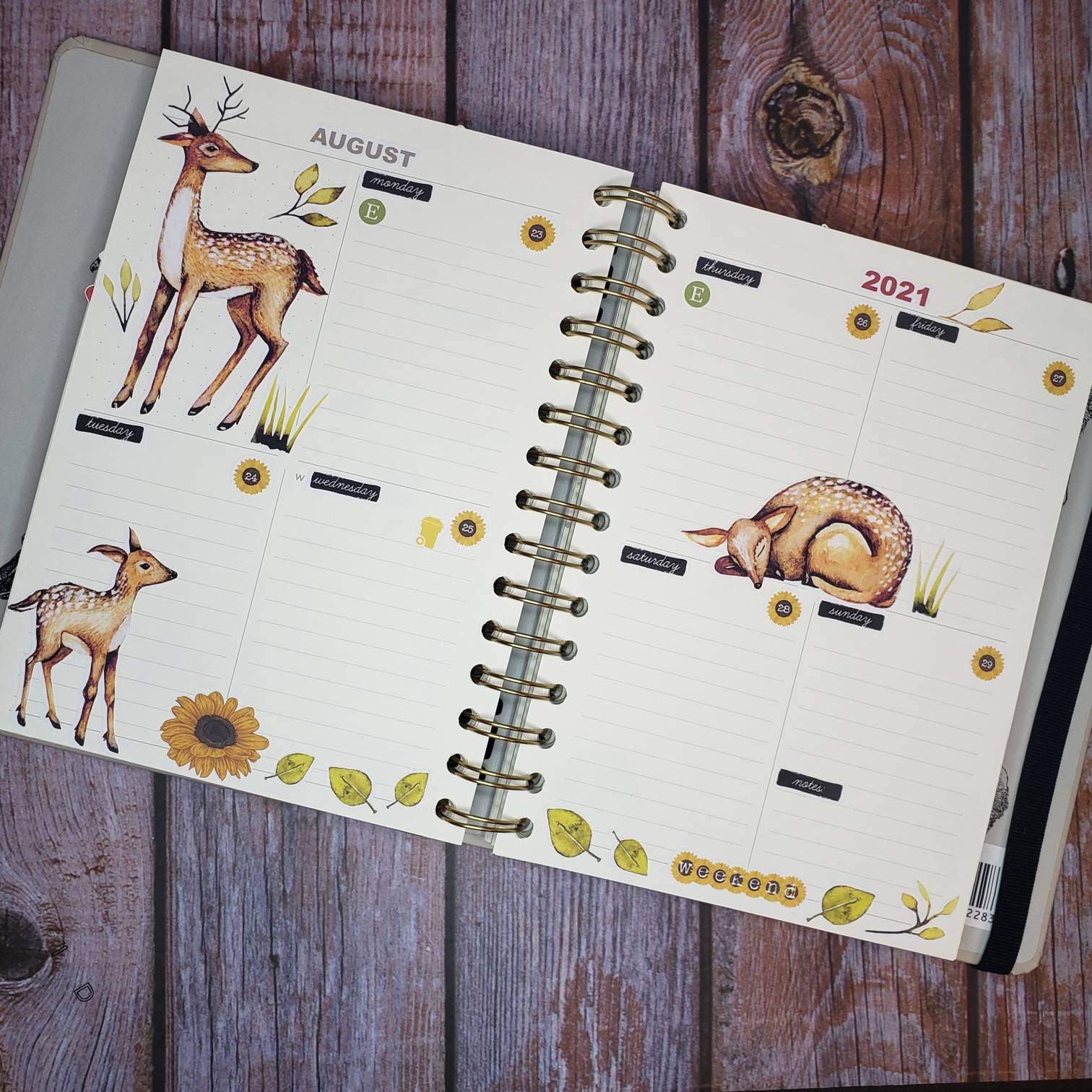 Watercolor Deer Planner Stickers, Cute Animal Stickers, Animal ...