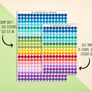 Tiny Colorful Dot Planner Stickers, Colorful Mini Dot Calendar Planner ...