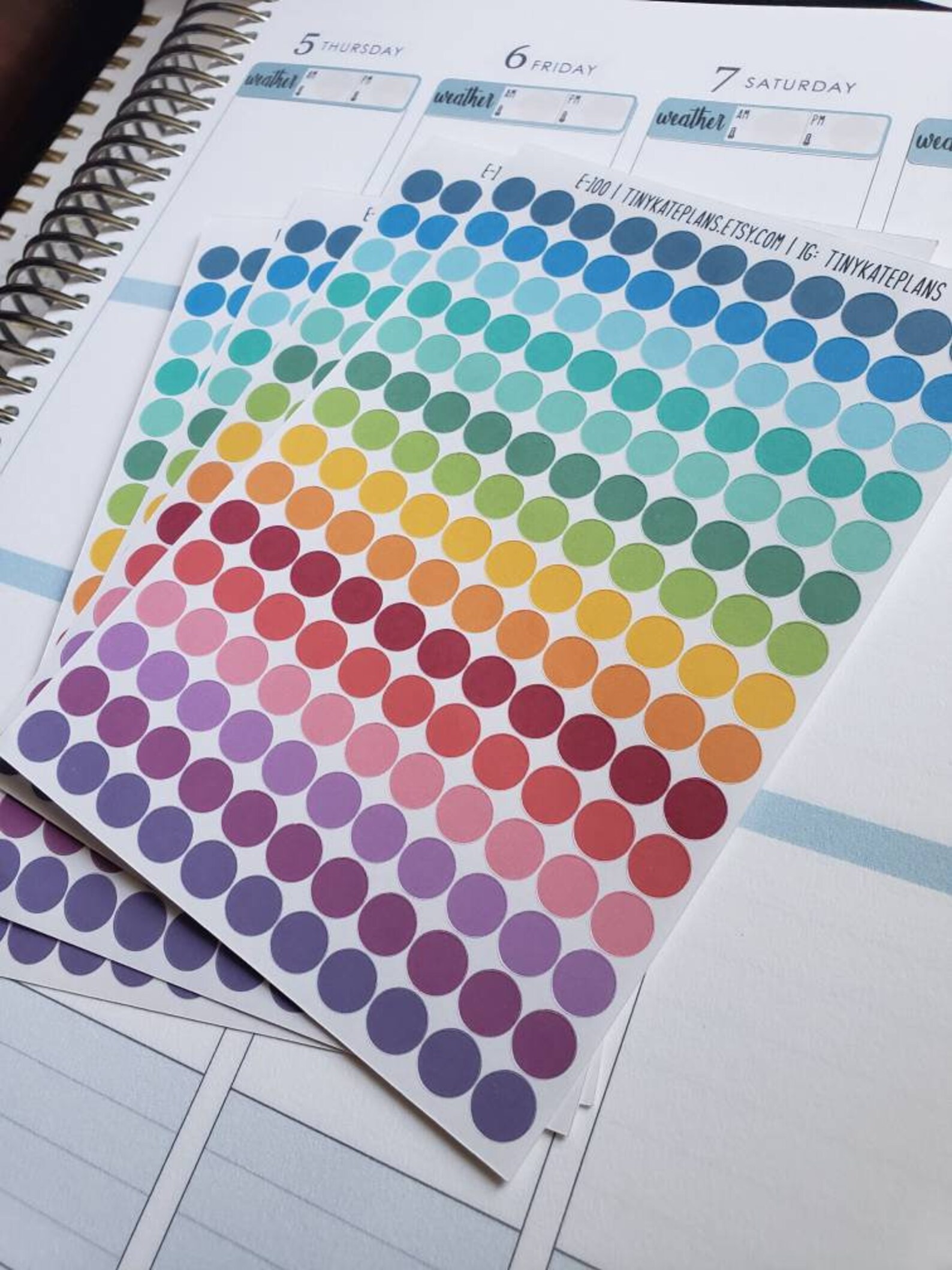 Tiny Colorful Dot Planner Stickers Colorful Mini Dot Calendar | Etsy