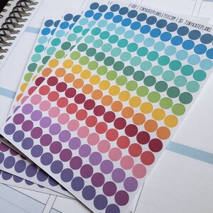 Tiny Colorful Dot Planner Stickers, Colorful Mini Dot Calendar Planner ...