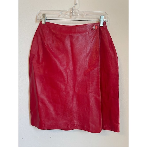 Candy Apple Leather Skirt - Gem