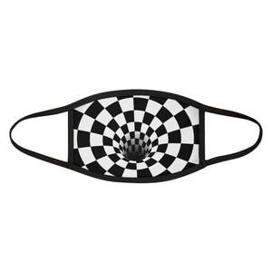 Optical Illusion Mask Checkerboard Chess Black Hole Portal Modern Art ...