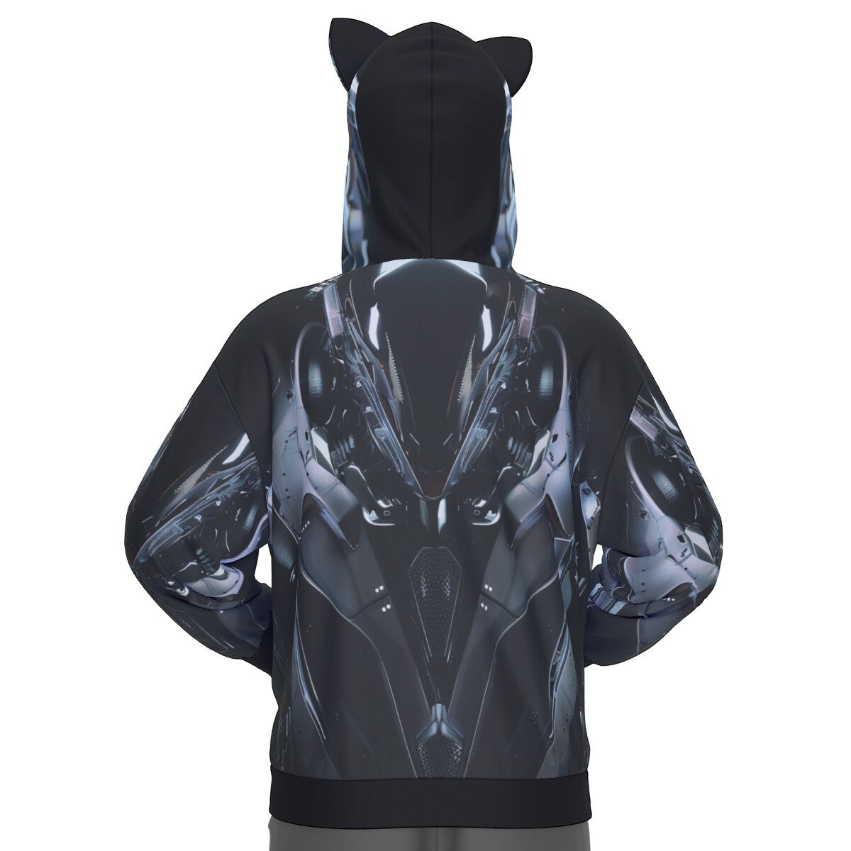 Mechanized Panther Full-zip Hoodie - Futuristic Robotic-themed ...