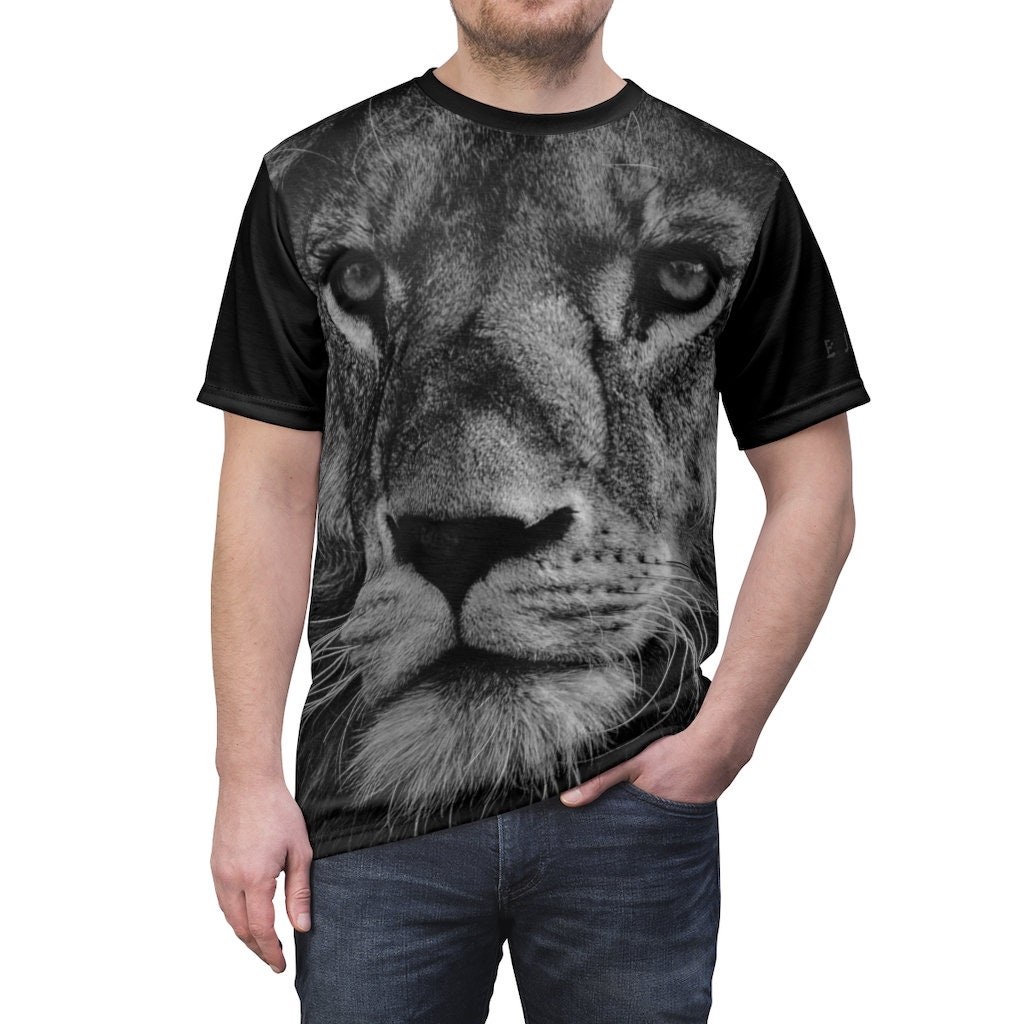 Rey de la selva León Cara Leo Zodiac Gran Gato Simba Negro y Blanco ...