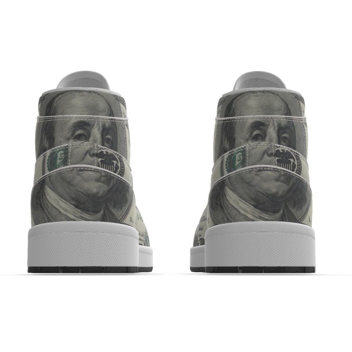 Money Shoe 100 Cash Dollar Bill Ben Franklin Fiat Men's Unisex Faux ...