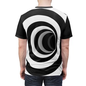 Optical Illusion Asymmetrical Black Hole Tunnel Circle Ring Stripes ...