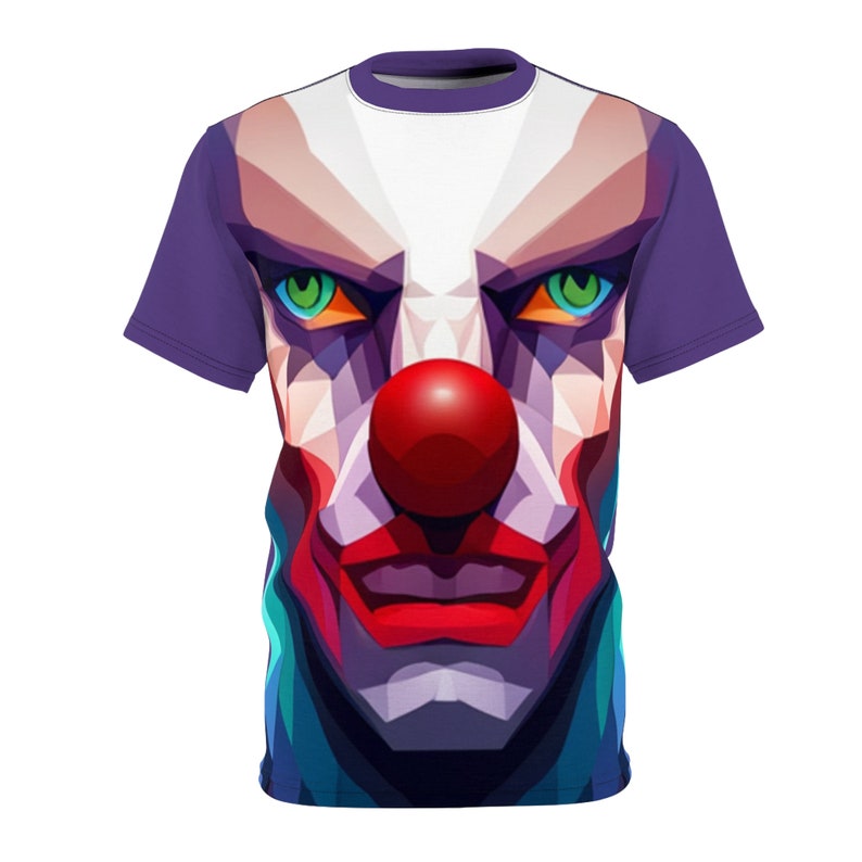 Evil Clown Face Geometric Symmetry Halloween Cosplay Unisex O-neck ...