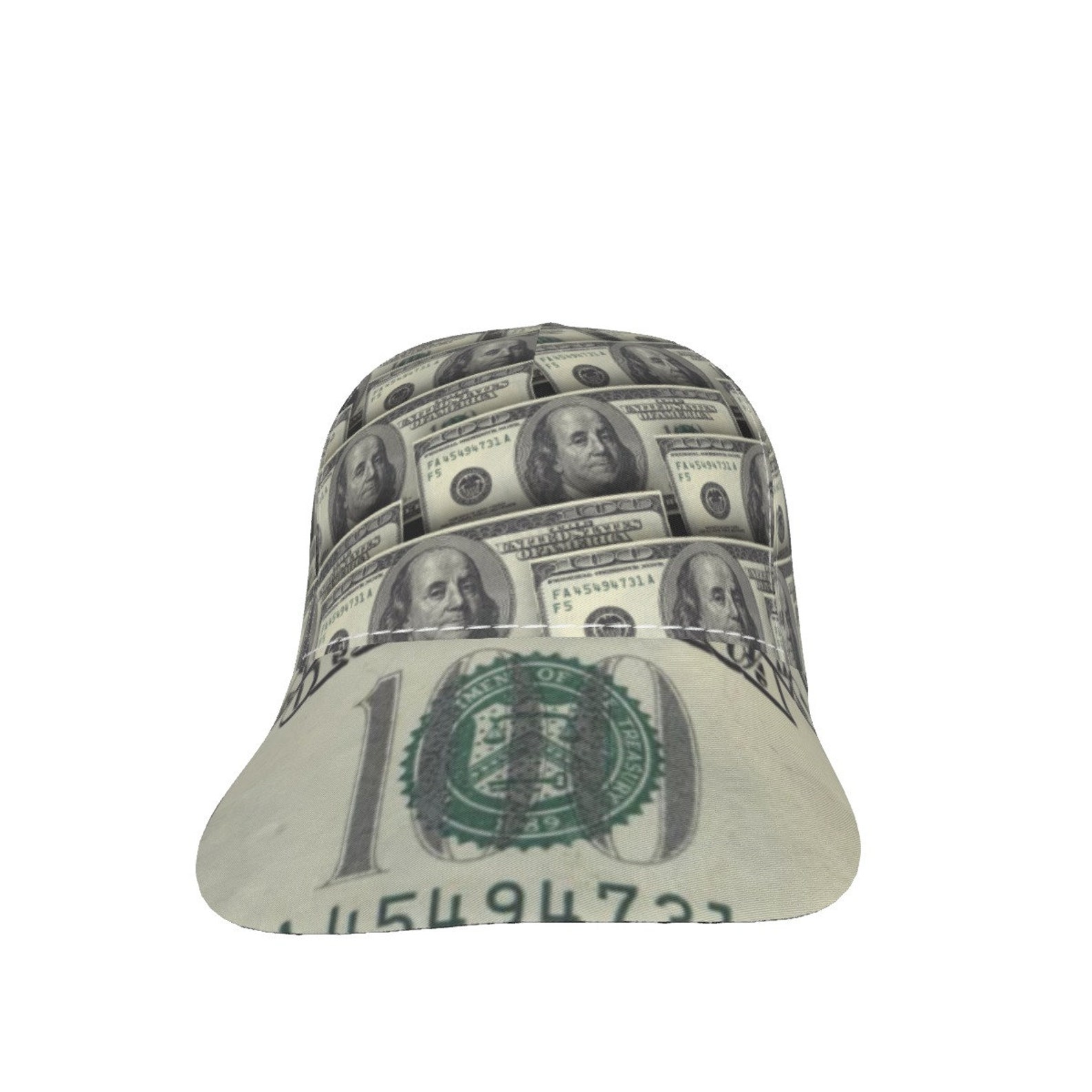FIAT 100 Dollar Bill Hat Cash Money Green Baseball Cap Adjustable Strap ...