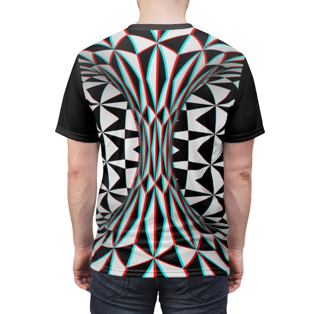 Optical Illusion Shirt Abstract 3D Stereoscopic Triangle Pattern ...