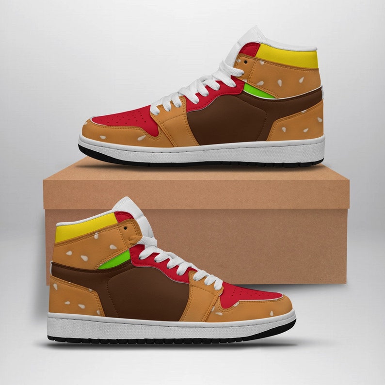 Burger High-top Sneakers | Unique Hamburger-inspired Shoes | Fun ...