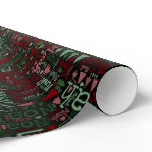 Personalized Christmas Gift Wrap, Family Custom Names Wrapping Paper ...