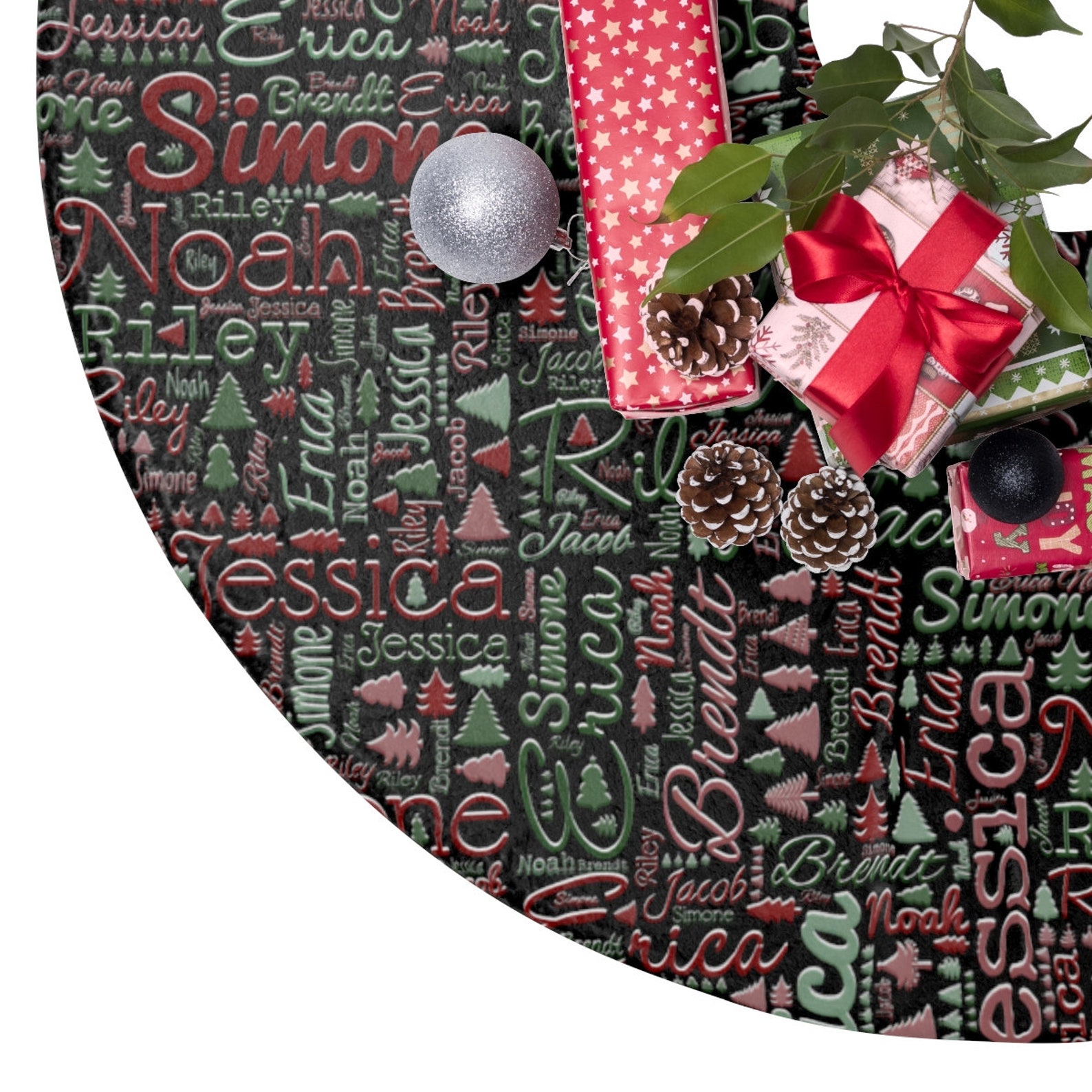 Personalized Christmas Tree Skirts Family Custom Names Skirt - Etsy