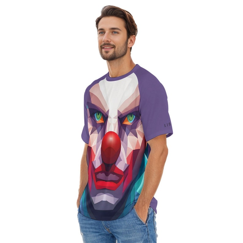 Evil Clown Face Geometric Symmetry Halloween Cosplay Unisex O-neck ...